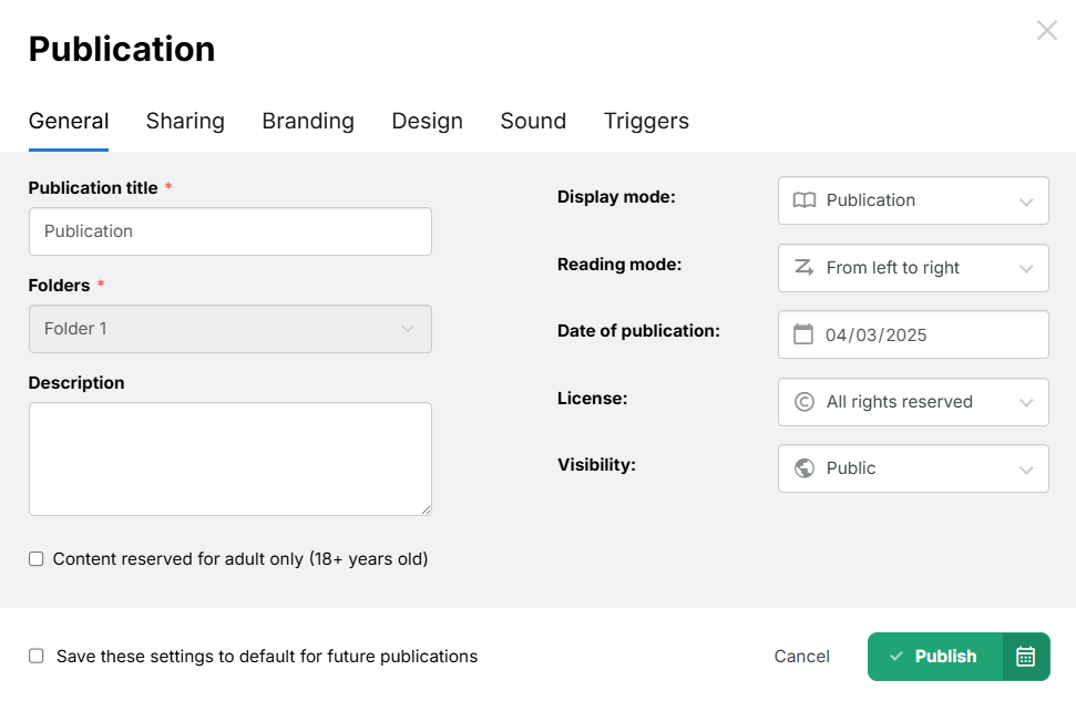 How can I change the properties of my publication? – Calaméo Help Center